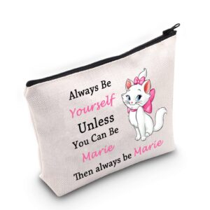 tsotmo marie makeup bag cat zipper pouch gift marie ladies gift cartoon movie merchandise gift for marie cats fans cat pet animal lover gift (be marie)