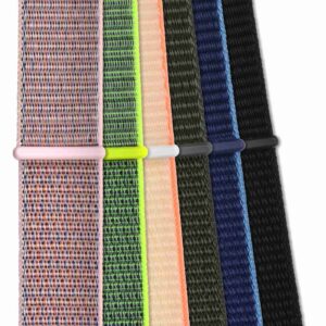 WOCCI 18mm Adjustable Nylon Watch Band, Quick Release Sport Loop Strap (Black)