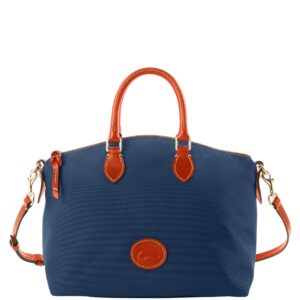 dooney & bourke handbag, nylon satchel - navy