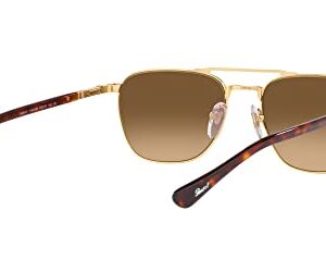 Persol PO2494S Square Sunglasses, Gold/Brown Gradient Polarized, 53 mm