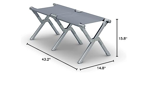 Dometic GO Compact Camp Bench | Seats 2 | Silt | Lightweight | Sturdy Outdoor Seating | Carrying Case Included