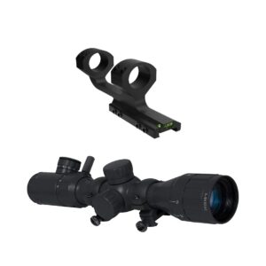 monstrum 3-9x32 ao rifle scope | moonstrum offset scope mount with integrated level bubble | bundle