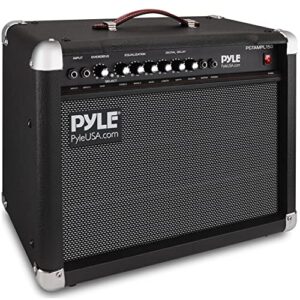 pyleusa portable electric guitar amplifier,40 watt power,two 6” & 8” high-definition speaker cones, bass, dual inputs, overdrive,digital delay, amp control volume, eq for beginner and advance practice