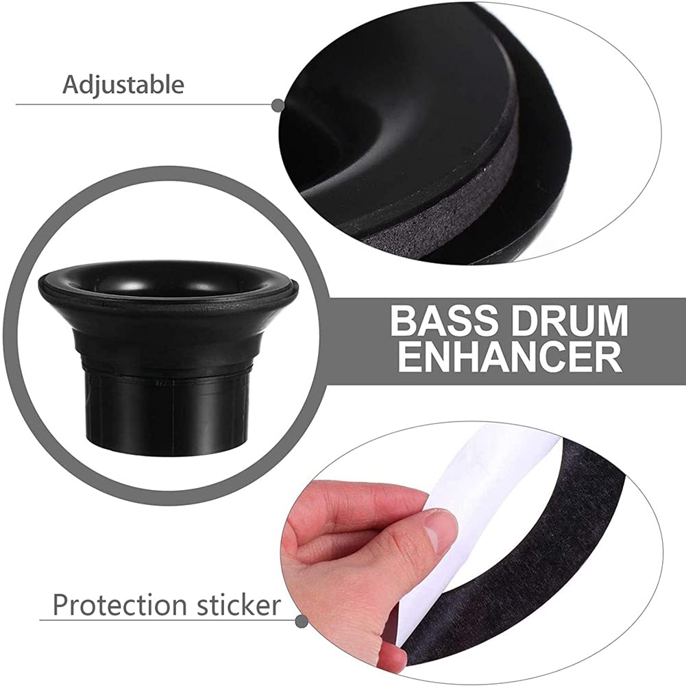 Perezy Bass Drum Enhancer ABS Rubber Bass Drum Kick Enhancer with Black Port Hole Protector,Mic Hole Drum,White 500147201A1 500147201A1