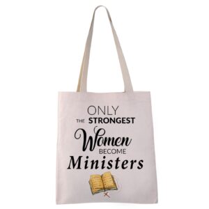 vamsii minister tote bag women minister gifts pastor appreciation gifts only the strongest women become ministers (women ministers)