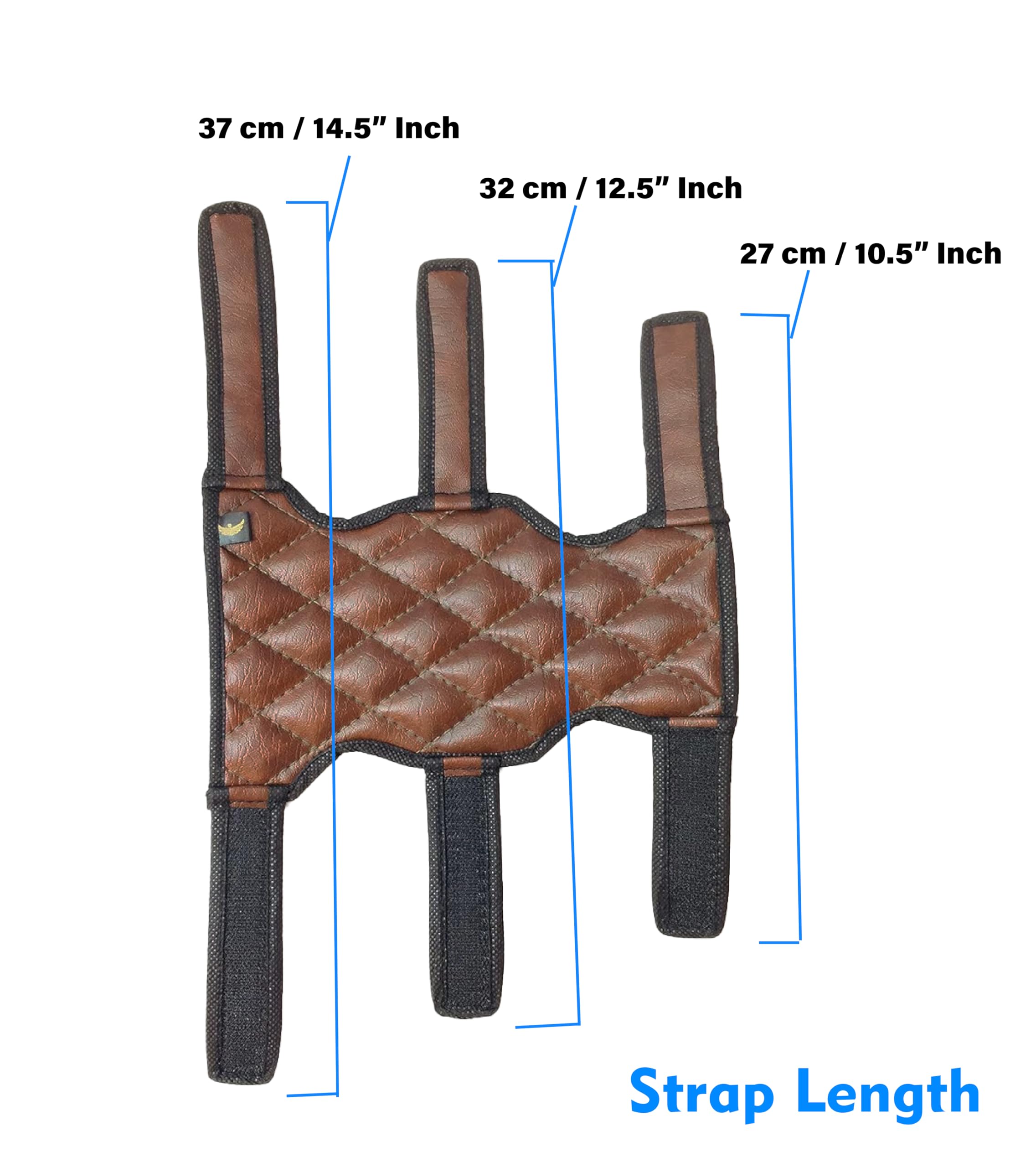 Star Quick Links Archery Arm Guard for Men Women & Kids, Rexine Leather, Adjustable Fit, 3 Hook & Loop Fasteners, Perfect Hold, Bow Archery Protect 3 Strap Guard, Arm Guard Forearm Protector (Brown)