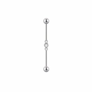 zqgofpt 16g industrial piercing surgical stainless steel industrial barbell earrings for women men with cz cartilage earring body piercing jewelry 1 1/2 inch 38mm (16g style:d)