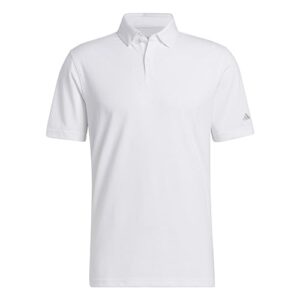 adidas men's go-to golf polo shirt, white melange, x-large