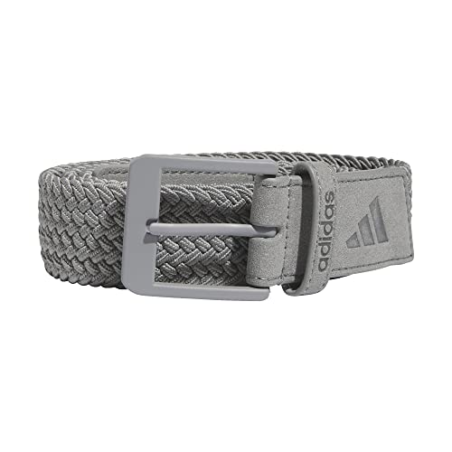 adidas unisex-adult Braided Stretch Belt, Grey Three, Medium-Large