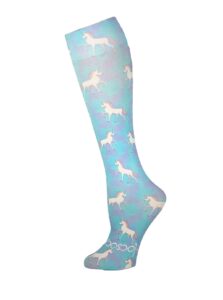 hocsocx magical unicorns unisex performance liner socks, moisture wicking, rash & blister protection for field & ice hockey, soccer, skiing, hiking, boot sock | medium