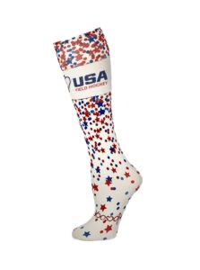 hocsocx usa confetti performance liner socks, moisture wicking, rash & blister protection for field & ice hockey and soccer