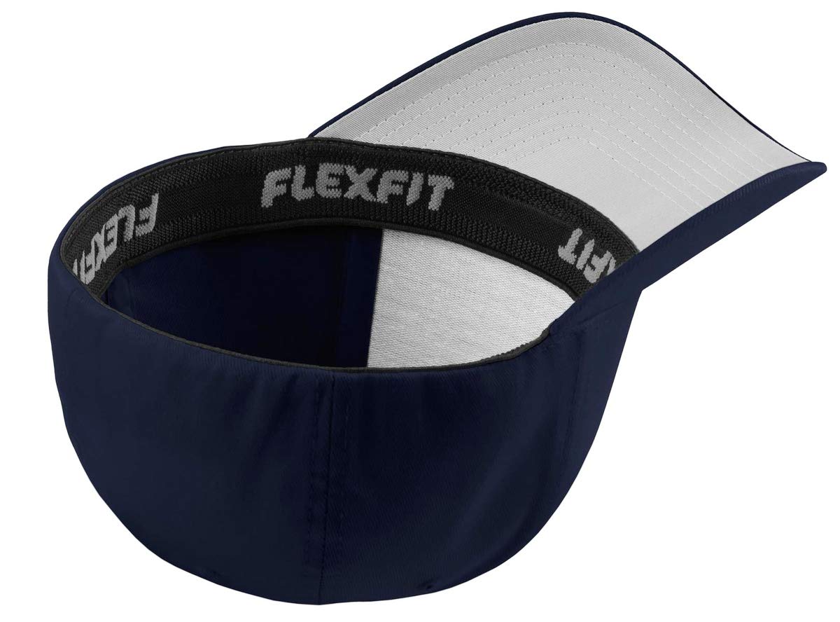 Custom Embroidered Flex Baseball hat. Flex Baseball 6277/6477 Baseball Cap. Place Your Own Logo or Design (S/M, Deep Navy)