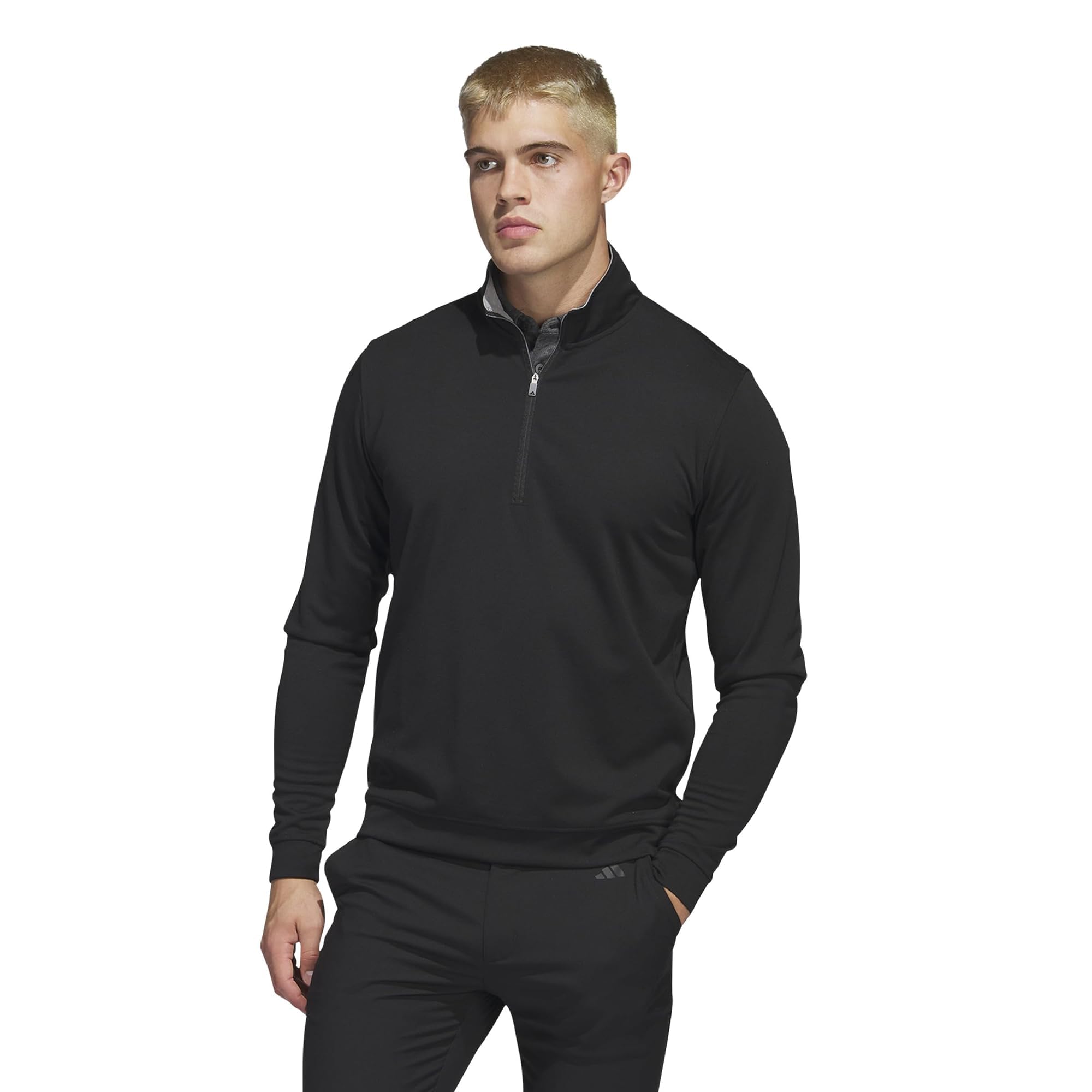 adidas Men's Elevated Quarter Zip Pullover, Black, 2X-Large