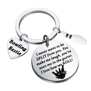 wsnang bowler gift bowling partner gift bowling bestie keychain bowling team gifts bowling lover gifts (bowling roll k)