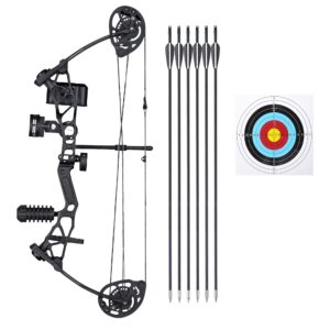 aw youth compound bow kit 16 to 28 lbs draw weight arrows archery outdoor hunting, for teenagers young archers or beginners