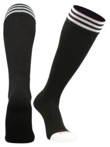 tck prosport striped tube socks (black/white, x-small)