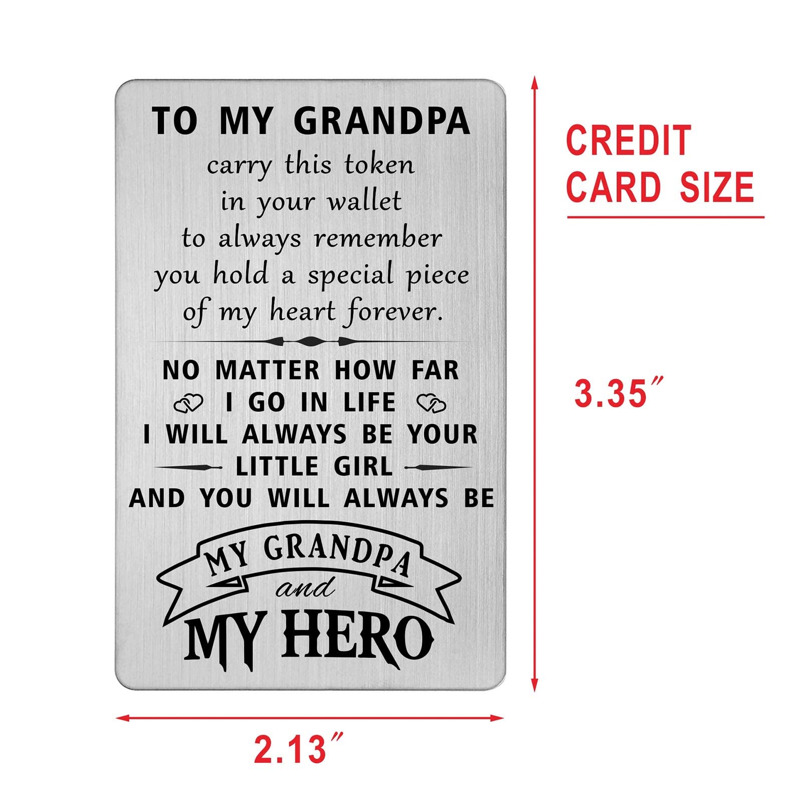 HYHYDHP Fathers Day Card for Grandpa from Granddaughter - Grandpa Birthday Wallet Card Gifts from Granddaughter - Grandfather Christmas Ideas