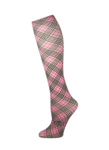 hocsocx pink plaid unisex performance liner socks, moisture wicking, rash & blister protection for field & ice hockey, soccer, skiing, hiking, boot sock, (small) youth