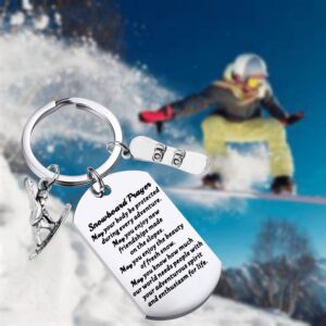 WSNANG Snowboarding Keychain Snowboarder Gift Snowboard Lover Gifts Snowboarder Team Gift Winter Sports Ski Keychain (Snowboard DT)