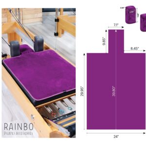 RAINBO Pilates Reformer Non-Slip Mat Towel (Included 2 Pcs Shoulder Block Covers) (Purple), Multicolor