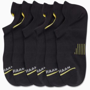 Cole Haan Men's Low Cut Socks - 6 Pack Performance Cushion Comfort No Show Socks - Breathable Athletic Socks for Men (7-12), Size 7-12, Black