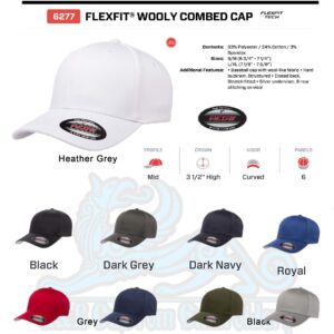 Custom Embroidered Flex Baseball hat. Flex Baseball 6277/6477 Baseball Cap. Place Your Own Logo or Design (S/M, Deep Navy)