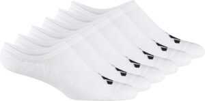 adidas 6 primeknit no show socks, white, 7-8.5