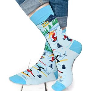 Funny Ski Socks for Women Men, Novelty Skiing Gifts Christmas Gifts Birthday Gifts for Skiers Medium