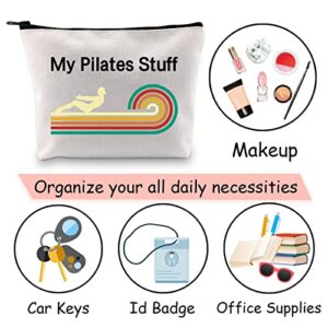 JXGZSO Funny Pilates Makeup Bag Pilates Lover Gifts My Pilates Stuff Cosmetic Pouch Bag Yoga Meditation Gift Yoga Instructor Gift