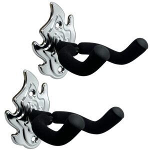 moyaca guitar wall mount hanger, 2 pack metal guitar wall hanger, guitar hanger wall hook holder stand with screws, guitar wall mount hanger for bass/guitar/banjo/ukulele