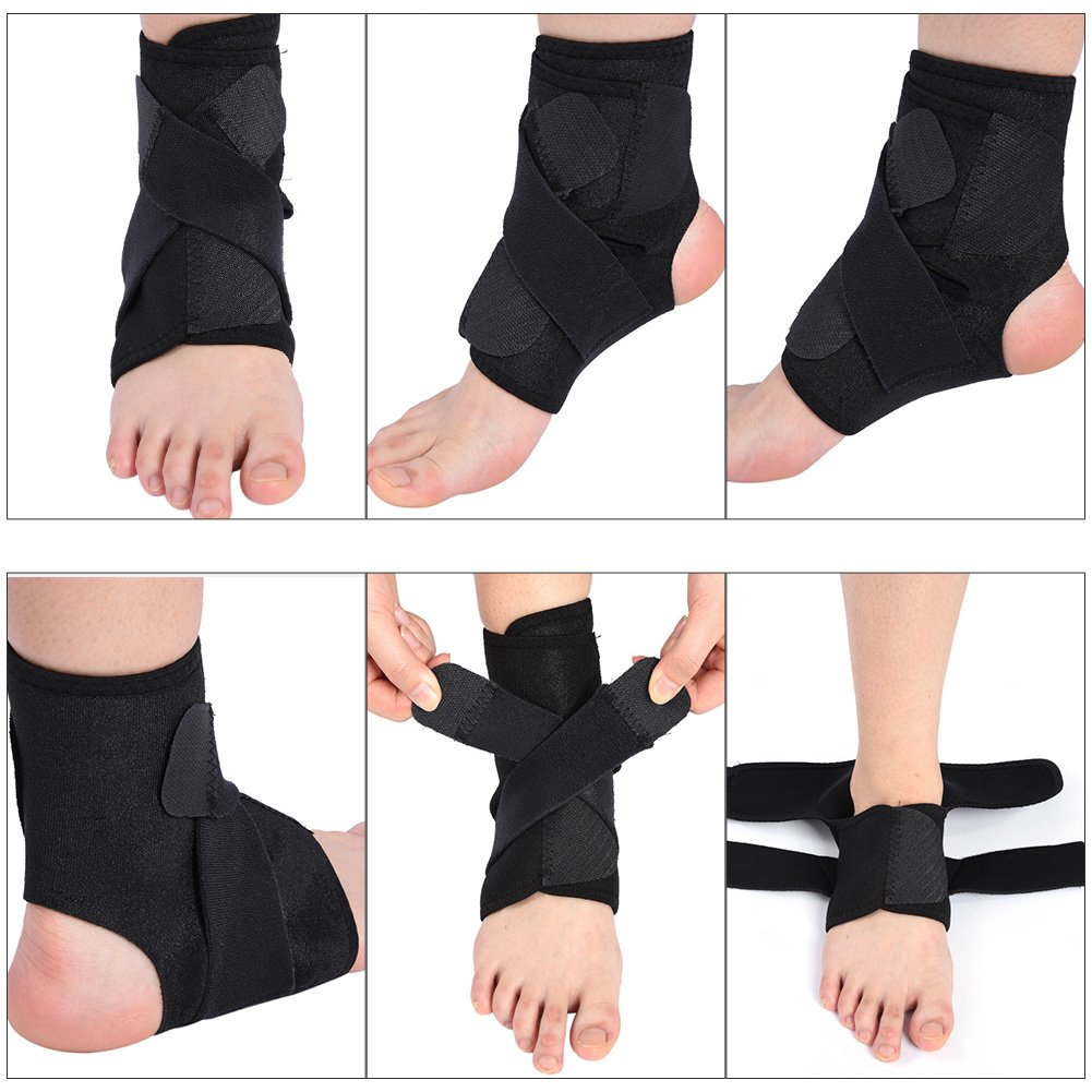 Ankle Brace, Adjustable Elastic Ankle Support, Breathable Neoprene Sleeve Wrap, Football Ankle Brace Guard Foot Protector for Sports, Injury Recovery, Joint Pain, Achilles Tendon