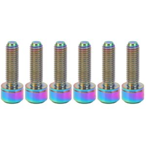 buyweek bike stem bolts, 6pcs m5x18mm bicycle handlebar stem fixing screws with gaskets for mountain bike road bike