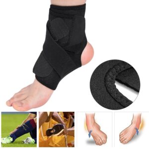 Ankle Brace, Adjustable Elastic Ankle Support, Breathable Neoprene Sleeve Wrap, Football Ankle Brace Guard Foot Protector for Sports, Injury Recovery, Joint Pain, Achilles Tendon