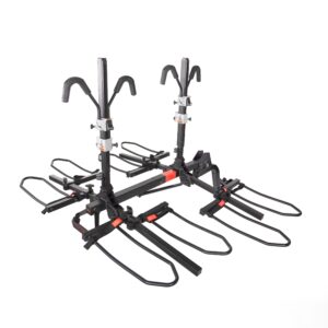 hyperax volt rv 4x - hitch mounted 4 bike rack carrier for rv, camper, trailer,motorhome, toad with 2" class 3 or higher hitch fits up to 2x75lb e bike +2x50lb bikes with up to 5" fat tire