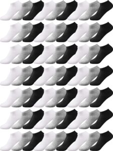 150 pairs low cut ankle socks pack comfortable wicking lightweight ankle sock casual no show short socks for men women (white, black and gray)