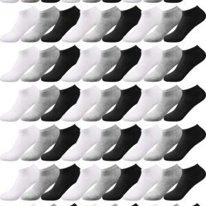 150 Pairs Low Cut Ankle Socks Pack Comfortable Wicking Lightweight Ankle Sock Casual No Show Short Socks for Men Women (White, Black and Gray)