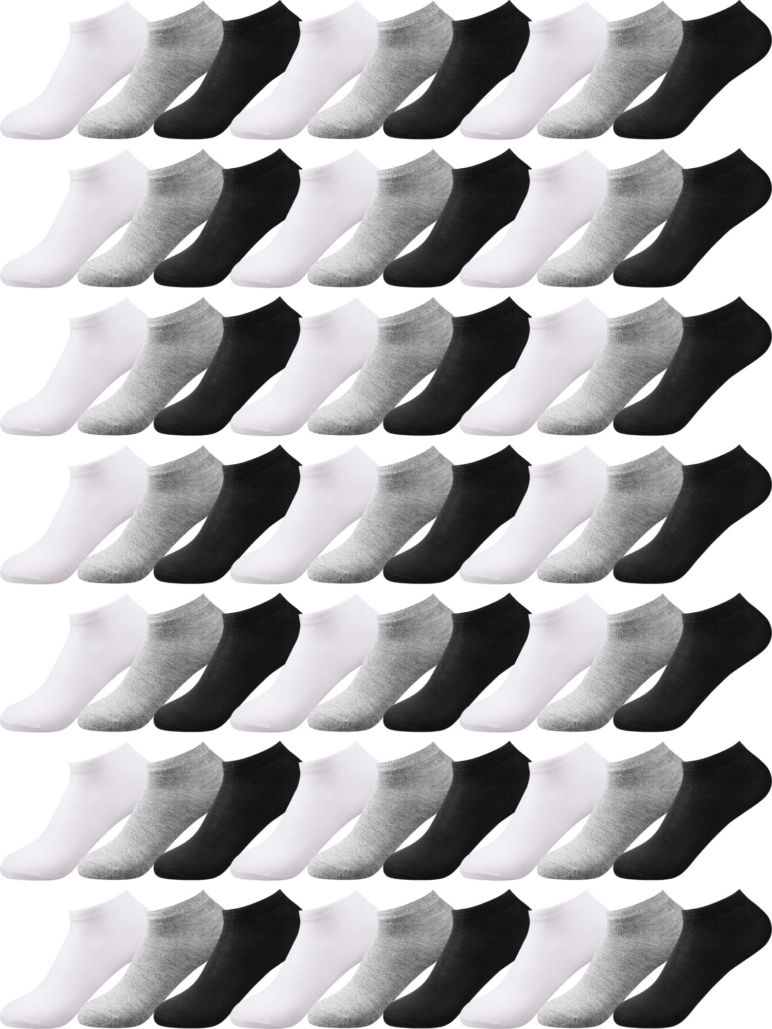 150 Pairs Low Cut Ankle Socks Pack Comfortable Wicking Lightweight Ankle Sock Casual No Show Short Socks for Men Women (White, Black and Gray)