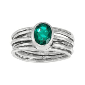 silpada 'the empowerment' sterling silver lab-created emerald ring, size 7, size 7