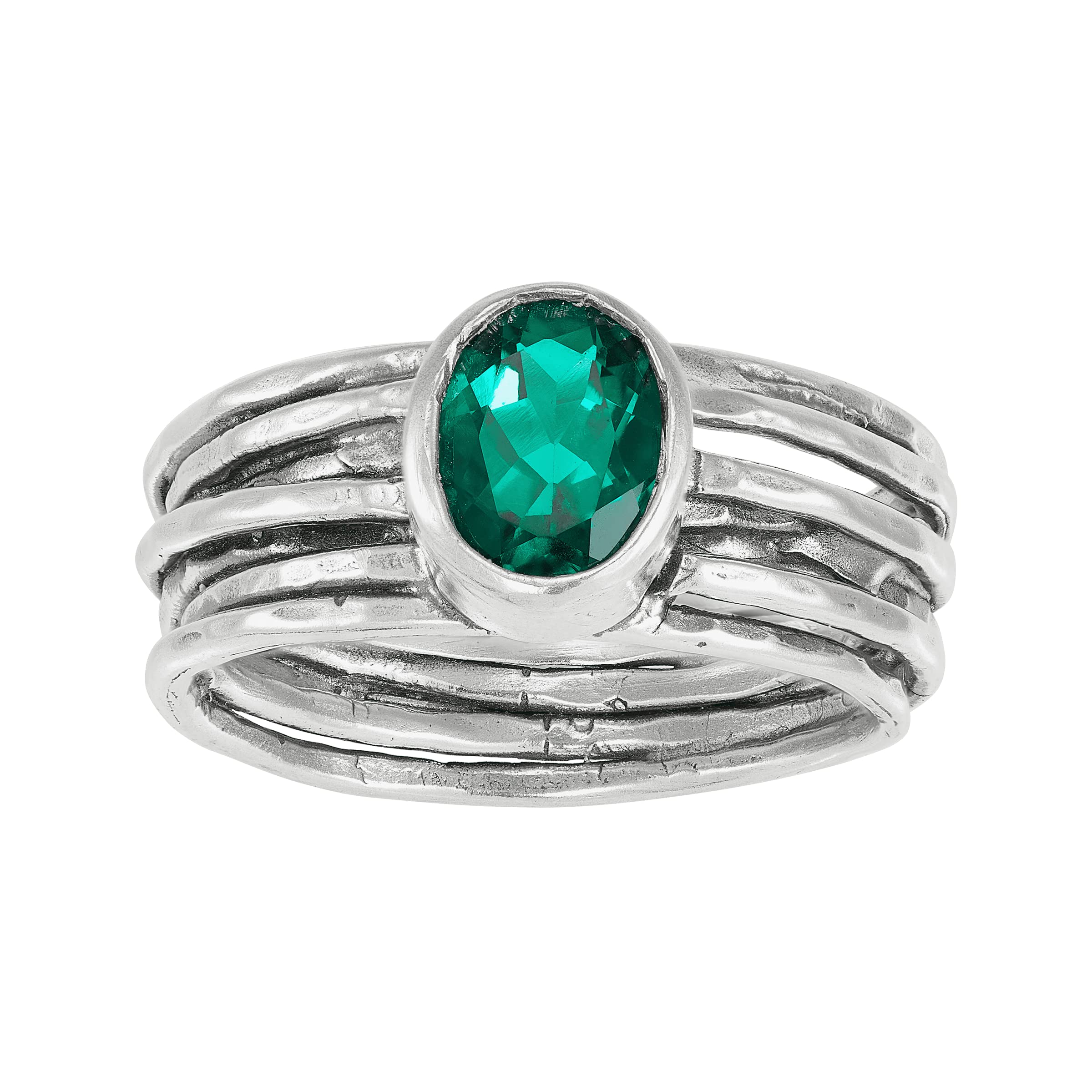 Silpada 'the Empowerment' Sterling Silver Lab-Created Emerald Ring, Size 7, Size 7