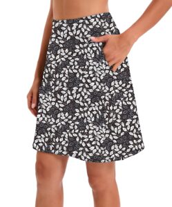 jhsnjnr womens tennis skirts high waisted golf skorts skirts knee length active athletic skort black floral