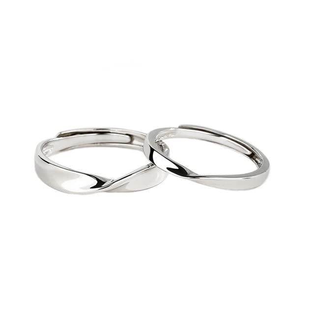 Cathay Select [New] Promise Rings, Sterling Silver Couple Rings, Adjustable, Infinity, I Love You Wedding Rings