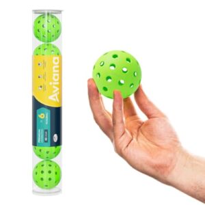 pro aviana outdoor pickleball balls - usapa approved for tournament play 6, 12 & 48 packs | durable 40-hole design | ideal for all skill levels | pickleball accessories | pickleball balls outdoor