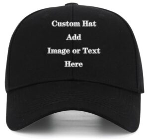 custom baseball cap with your text/image, personalized adjustable trucker hats,unisex sun plain cap mom gifts, best dad hats black