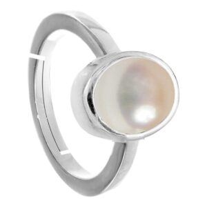 LMDPRAJAPATIS 5.56 Carat Natural Pearl Moti 925 Sterling Silver Fine Jewelry Ring with Stemp For Women Gifts For Her