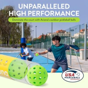 Pro Aviana Outdoor Pickleball Balls - USAPA Approved for Tournament Play 6, 12 & 48 Packs | Durable 40-Hole Design | Ideal for All Skill Levels | Pickleball Accessories | Pickleball Balls Outdoor