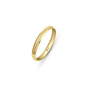 amberta allure unisex 9k yellow gold wedding band: thickness 2.5 mm - size 6.75