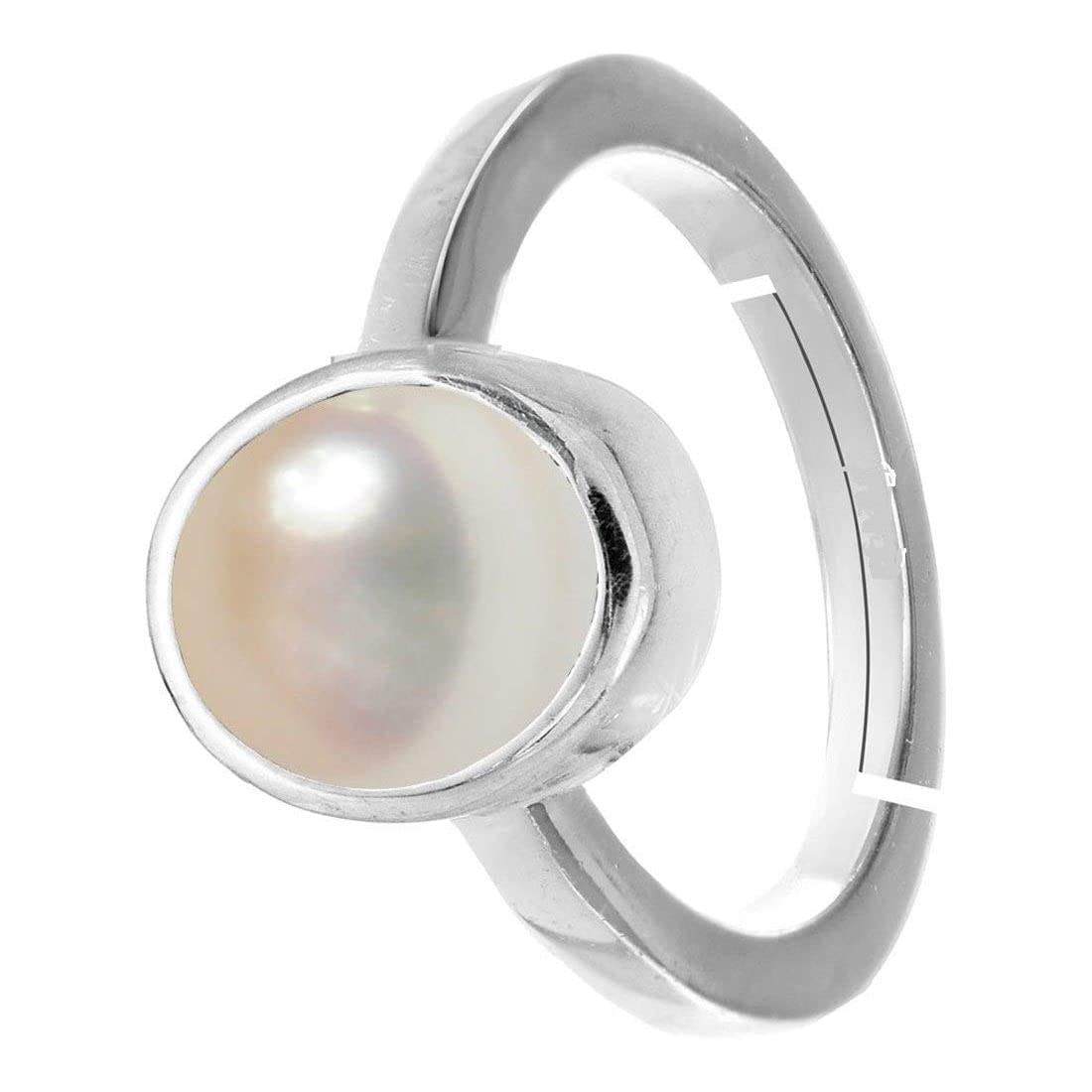 LMDPRAJAPATIS 5.56 Carat Natural Pearl Moti 925 Sterling Silver Fine Jewelry Ring with Stemp For Women Gifts For Her