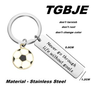 TGBJE Soccer Gift Never Go Through Life Without Goals Keychain Soccer Team Gift Soccer Mom Gift Soccer Player Gift (goals kc)