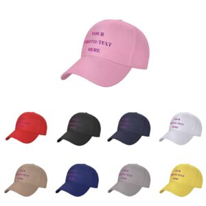 custom hat design your photo text logo personalized baseball cap adjustable trucker dad hats for men women pink