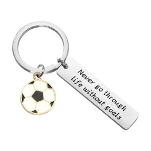 tgbje soccer gift never go through life without goals keychain soccer team gift soccer mom gift soccer player gift (goals kc)